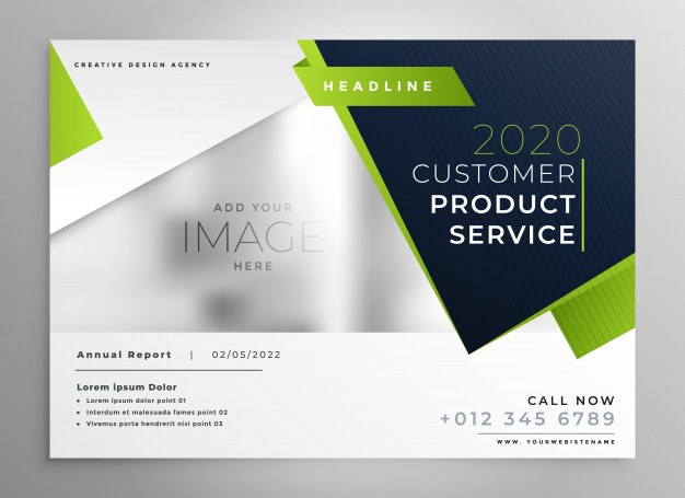 Professional Green Business Brochure Design | Free Vector - Zonic ...