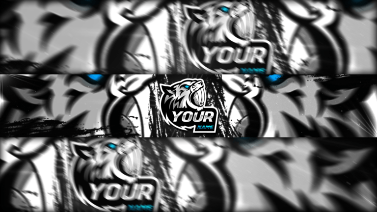 Tiger Gaming Clan Mascot Banner | Free PSD - Zonic Design Download